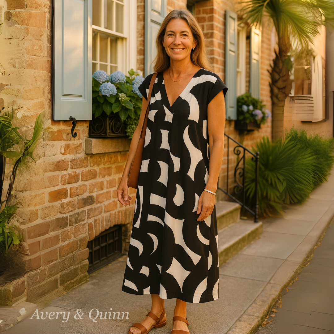 Viola | Flowing V-Neck Dress – Avery & Quinn