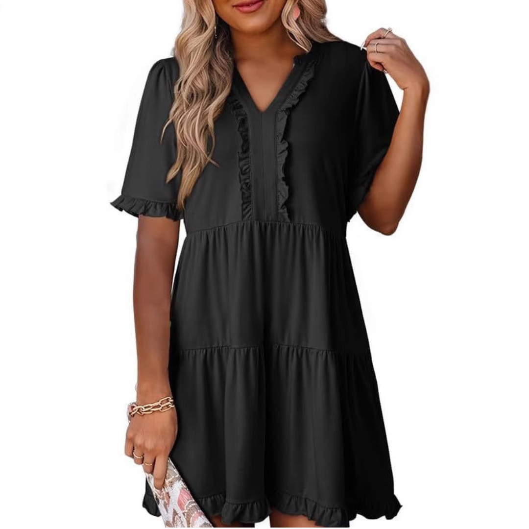 Shuvie | Casual V-Neck Mini Dress – Avery & Quinn